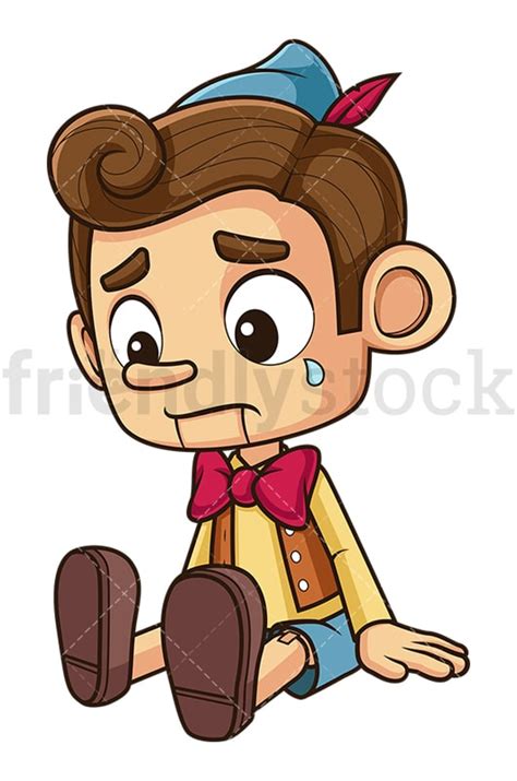 Pinocchio Crying Cartoon Clipart Vector Friendlystock