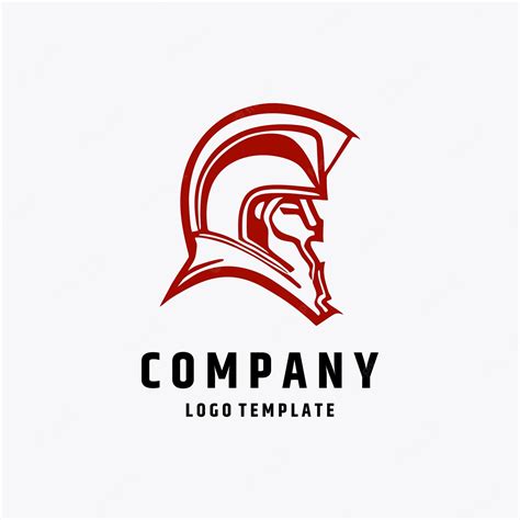 스파르타 헬멧 로고 디자인 벡터 일러스트 레이 션 프리미엄 벡터