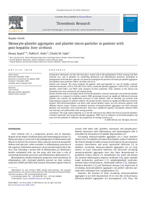 Pdf Monocyte Platelet Aggregates And Platelet Micro Particles In