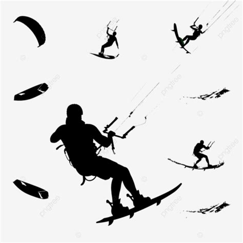 카이트서핑 실루엣 팩 연 서핑 스포츠 Png 일러스트 및 이미지 에 대한 무료 다운로드 Pngtree