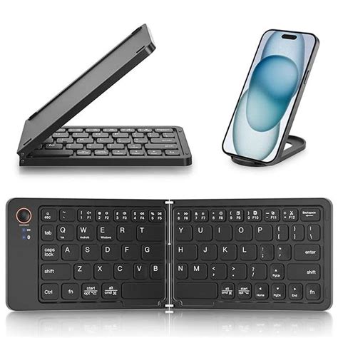 B023 11 Inch Foldable And Rechargeable Bluetooth Keyboard Black