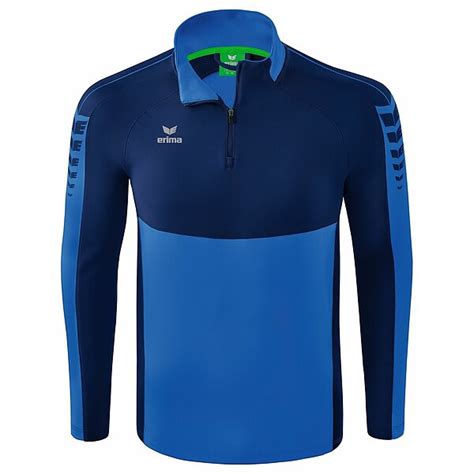 Erima Six Wings Training Half Zip Long Sleeve T Shirt Blå 140 Cm Pojke
