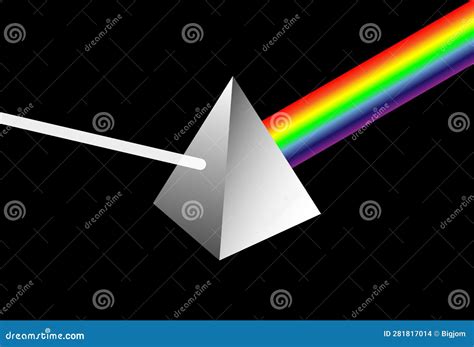 Spectrum Light Passing Through A Triangular Prism Vector Illustration