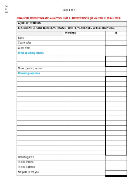 fin rep and analysis unit 2 answer book lic use page 1 of 4 financial