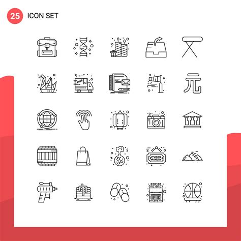 Universal Icon Symbols Group Of 25 Modern Lines Of Home Send Genome Mailbox Party Editable