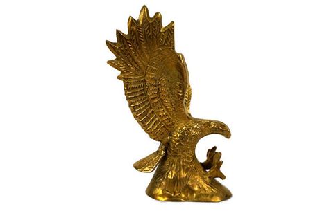 Vintage Brass Eagle Figurine Large Brass Eagle Sculpture Etsy