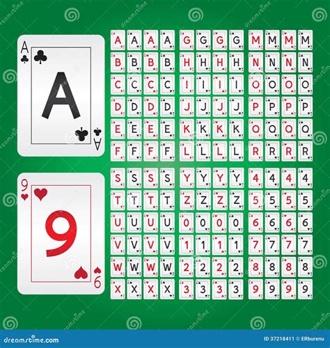 Playing Cards Alphabet And Digit Vector Stock Vector Illustration Of Illustrate Clip 37218411