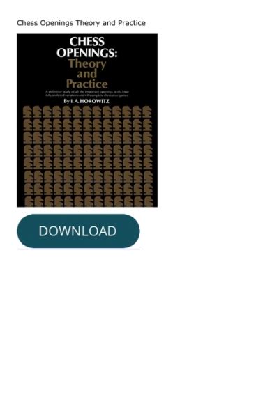 download [pdf] chess openings theory and practice