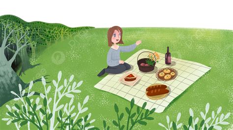 신선한 봄 봄 장비 소녀 피크닉 문학 배경 일러스트 및 사진 무료 다운로드 Pngtree