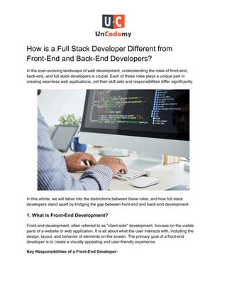 How Is A Full Stack Developer Different From Front End And Back End Developers Pdf