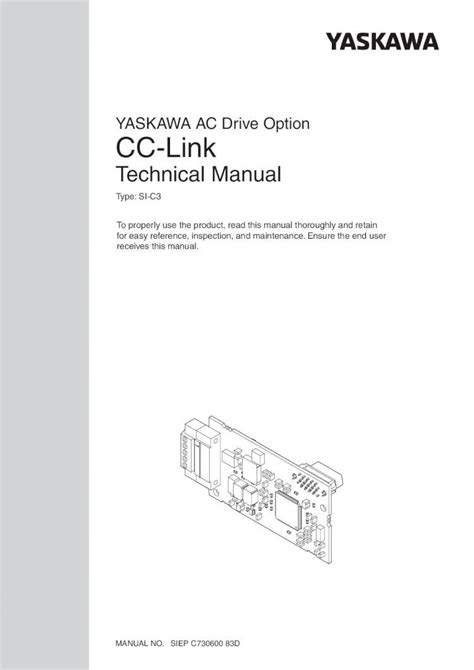 pdf yaskawa ac drive option cc link technical manual assets downloads