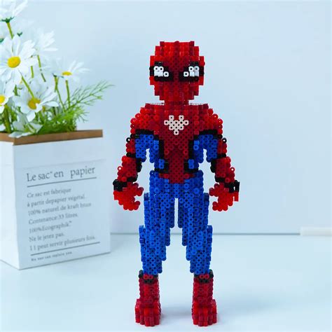 Spider Man Art Made With Artkal Beads Diy Perler Style Pixel Craft