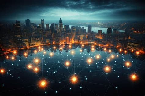 Premium Ai Image Global Business Networking Structure Photorealistic