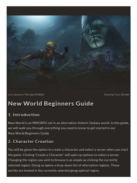 New World Beginners Guide New World Fans Pdf Role Playing Video Games