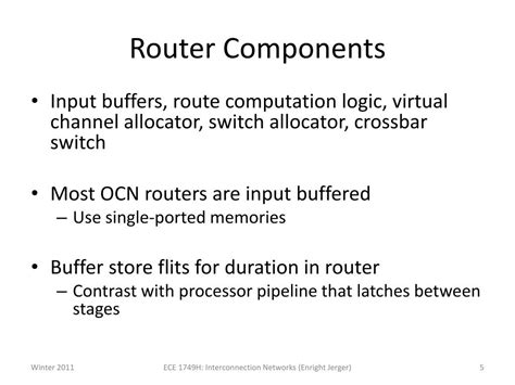 PPT ECE 1749H Interconnection Networks For Parallel Computer Architectures Router