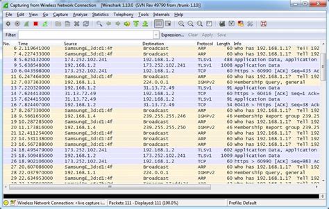 technoric capturing packets using wireshark