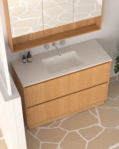 Stratford 1200 Fluted Groove Wall Mounted Ash Vanity Fontaine Industries