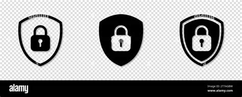 Set Of Shield Lock Icon Symbol Padlock Vector Sign Illustration Stock Vector Image Art Alamy