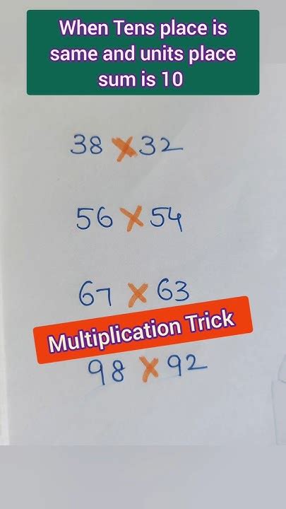 Multiplication Trickshortsytshortsmathsmathstricksmultiplicationeducationmathematics