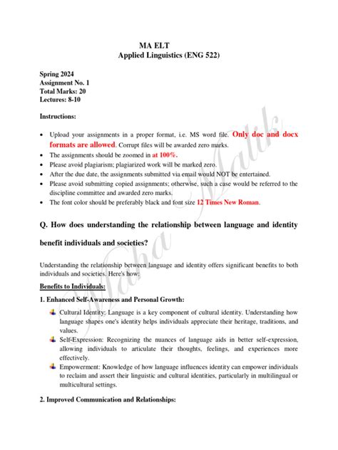 Eng522 Solved Assignment By Maha Malik Pdf Multilingualism