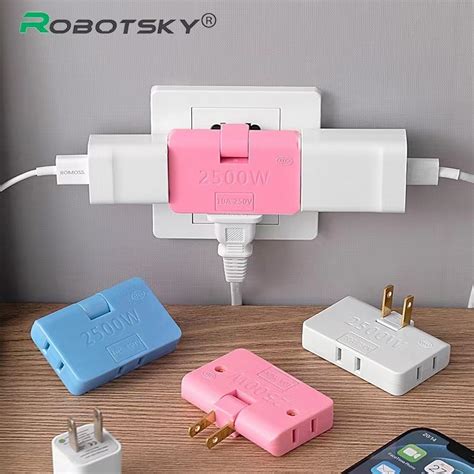 3 In 1 Extension Plug Adapter Foldable 2 Prong Swivel Ac Adapter Mini Rotatable Socket