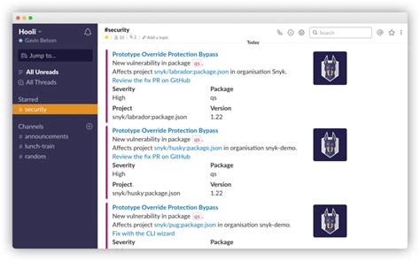 Actionable And Aggregated Slack Notifications Snyk