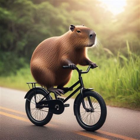 Capybara Riding A Bike