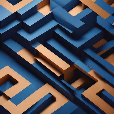 Premium Photo 3d Illustration Blue Geometric Pattern On Monocrome Background Pattern