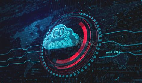 Co2 Neutral Zero Emission Decarbonize Symbol Digital Concept 3d
