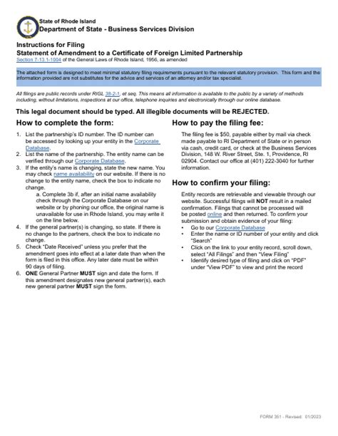 Form 351 Fill Out Sign Online And Download Fillable Pdf Rhode Island Templateroller