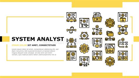 System Analyst Data Icons Set Vector Stock Illustration Illustration Of Dashboard Analysis