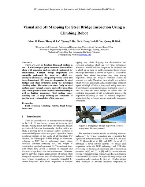 Pdf Visual And 3d Mapping For Steel Bridge Inspection Using A Climbing Robot