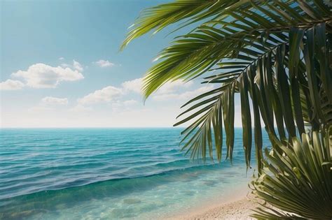 Premium Photo Summer Vibes With Palm Leaves And Ocean Landscape Ar C V