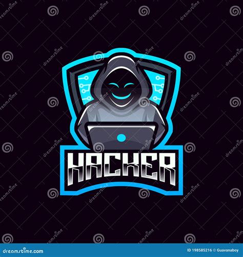 hacker anonymous e sport team logo emblem stock illustration