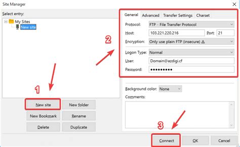 how to create and use ftp on directadmin