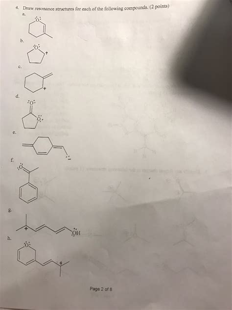 solved draw resonance structures for each of the following