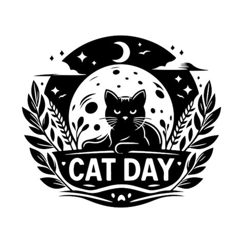 A Cute Cat Day Vactor Logocat Logo Premium Ai Generated Vector