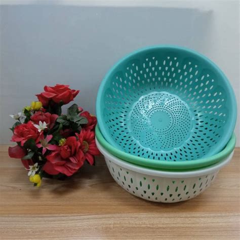 Round Plastic Colander Makapal Vegetable And Food Strainer Lazada Ph