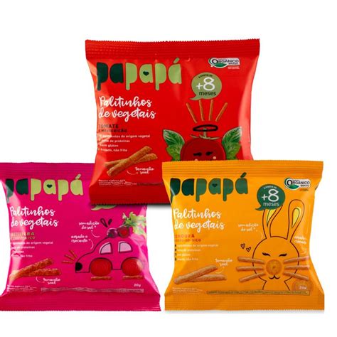 Salgadinho Palitinhos De Vegetais Papapá Snack Bebê Natural Sem