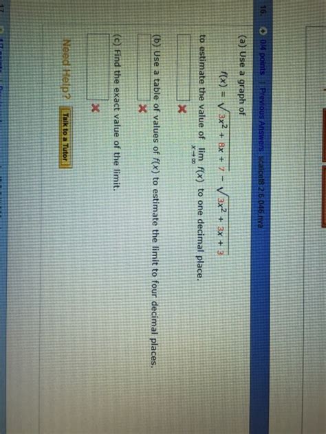Solved Example 3 Evaluate The Limit Below And Indicate Which