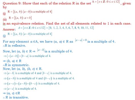 show that each of the relation r in the set ncert solutions cbse
