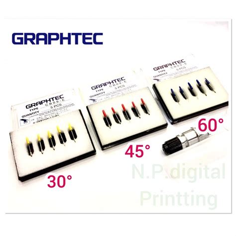 ใบมีดเครื่องตัดสติ๊กเกอร์ กราฟเทค Graphtec 30° 45° 60° ราคาต่อ 1 กล่อง Shopee Thailand