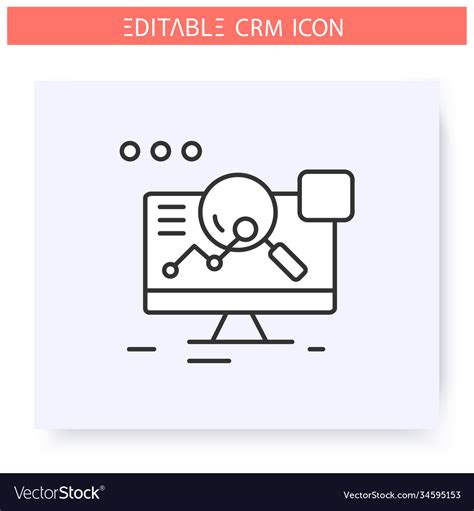 Analytical Crm Line Icon Editable Royalty Free Vector Image