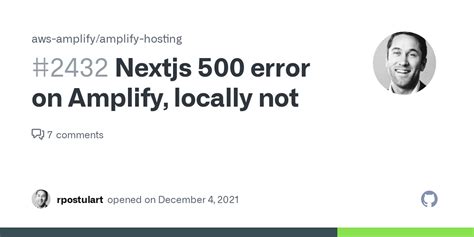 nextjs 500 error on amplify locally not · issue 2432 · aws amplify