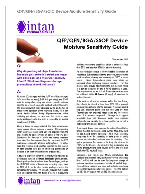 Intan Moisture Sensitive Device Guide Pdf Printed Circuit Board