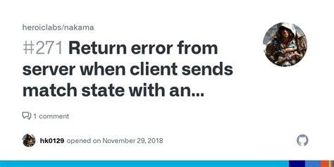 Return Error From Server When Client Sends Match State With An Invalid Match Id Issue