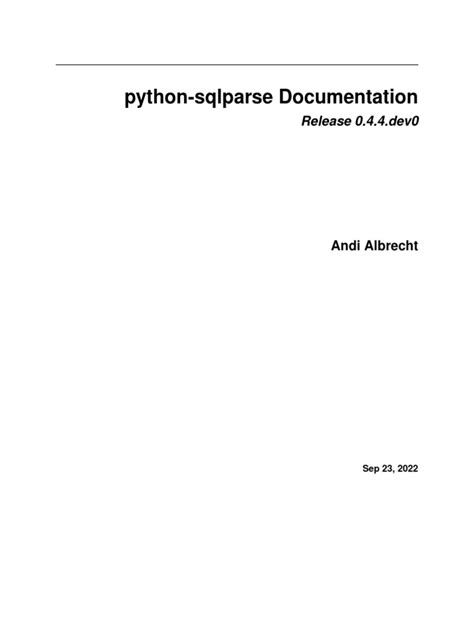 Sqlparse Pdf Parameter Computer Programming Class Computer