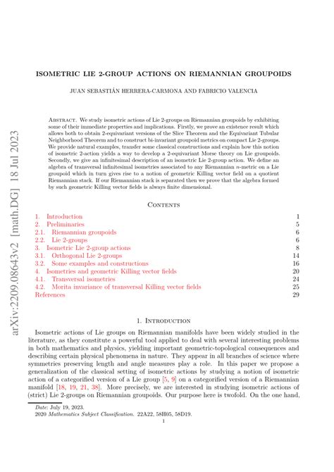 Pdf Isometric Lie 2 Group Actions On Riemannian Groupoids