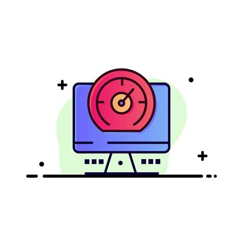 Compass Computer Timer Location Business Flat Line Filled Icon Vector Banner Template 16000585