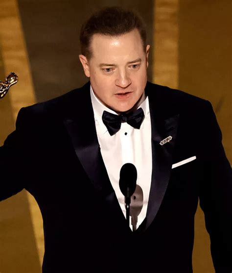 Brendan Fraser Oscar Awards 2023 Black Suit Nycjackets